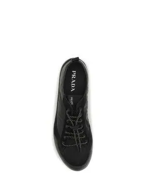 Prada Leather And Fabric Sneakers