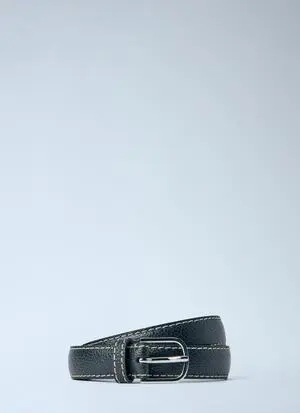 TOTEME Slim Leather Belt - Black