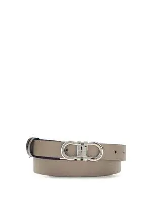 FERRAGAMO Reversible Gancini Belt - Gray
