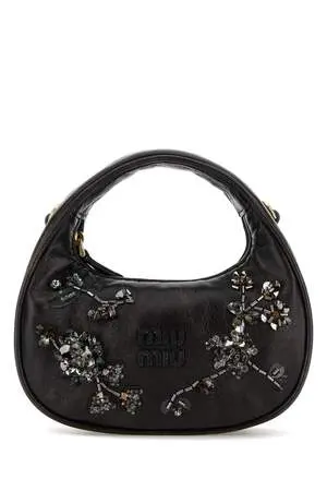 Miu Miu Dark Nappa Leather Handbag - Brown