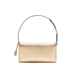 Valentino Garavani Laminated Nappa Leather Shoulder Bag - Gold