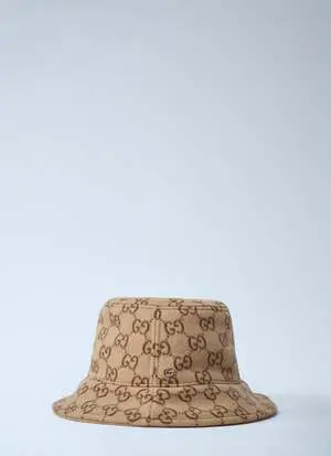 Gucci Logo Motif Bucket Hat - Cream