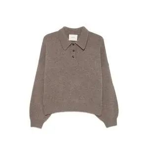 LISA YANG Cashmere Polo Top - Brown