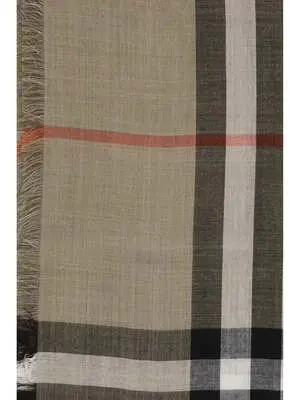 Burberry Check Reversible Wool And Silk Scarf