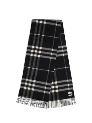 Burberry Embroidered Cashmere Scarf - Black