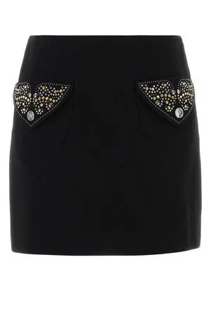 Versace Wool Mini Skirt - Black