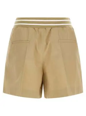 Moschino Pleated Cotton Poplin Shorts - Cream