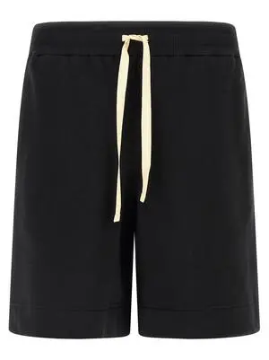 JIL SANDER Embroidered Logo Bermuda Shorts - Black