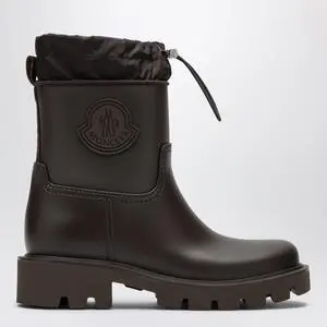 Moncler Kickstream Rain Boots In Pvc And Nylon - Brown