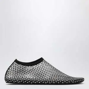 Christopher Esber Minette Slip-on Mesh Ballet Flats With Crystals - Black