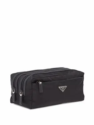 Prada Re-nylon And Saffiano Leather Travel Pouch