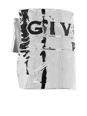 Givenchy Tape Textured Metal Cuff Bracelet