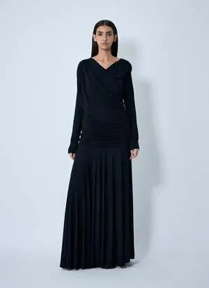 GANNI Ruched Maxi Dress