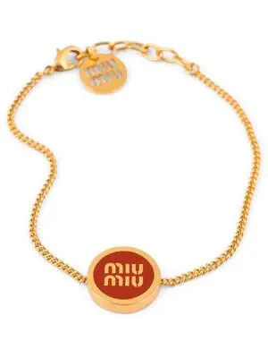 Miu Miu Enameled Metal Bracelet - Red