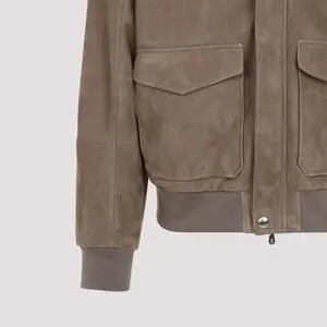 Brunello Cucinelli Leather Bomber Jacket