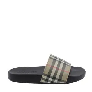 Burberry Check Sliders - Cream
