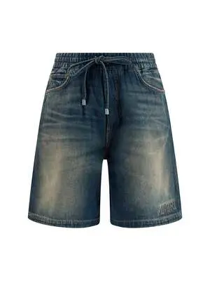 Amiri Drawstring Denim Shorts - Blue