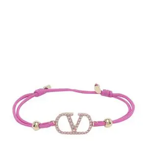 Valentino Garavani Vlogo Signature Strass Bracelet - Pink