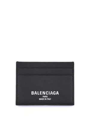Balenciaga Leather Card Holder - Black
