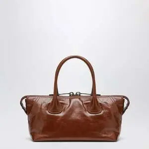 Miu Miu Glossy Rosewood Leather Top-handle Bag - Brown