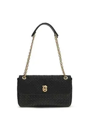 Bottega Veneta Intrecciato Shoulder Bag - Black