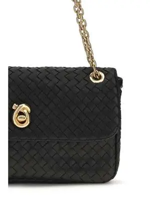 Bottega Veneta Intrecciato Shoulder Bag - Black