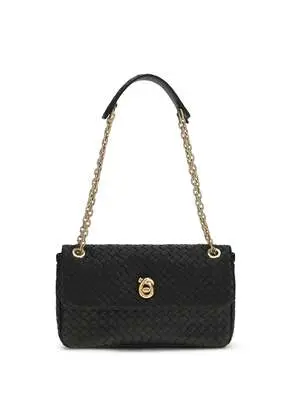 Bottega Veneta Intrecciato Shoulder Bag - Black