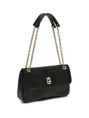 Bottega Veneta Intrecciato Shoulder Bag - Black