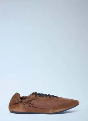 Prada Collapse Re-nylon And Suede Sneakers - Brown