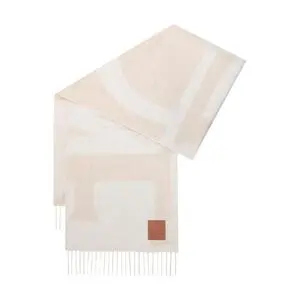 Loewe Logo Cashmere Scarf - Cream