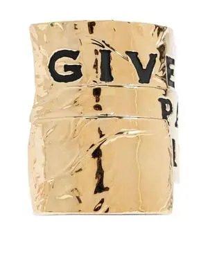 Givenchy Tape Textured Metal Cuff Bracelet