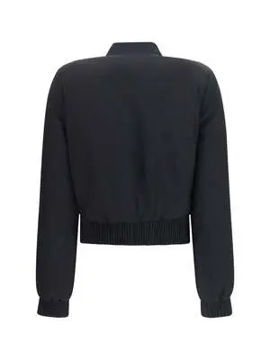Alexander McQueen Buttoned Bomber Jacket With Visible Stitching