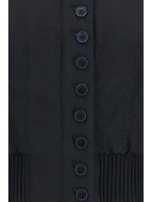 Alexander McQueen Buttoned Bomber Jacket With Visible Stitching