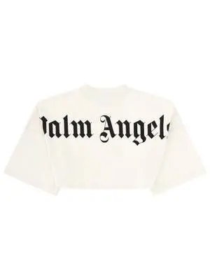 Palm Angels Cropped Logo T-shirt - White