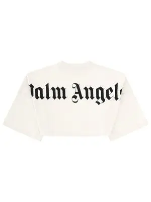 Palm Angels Cropped Logo T-shirt - White