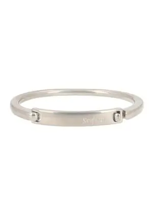 Saint Laurent Bracciale Con Logo - Silver