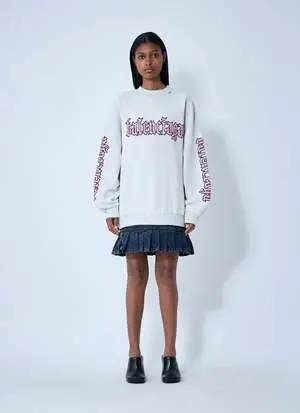 Balenciaga Logo Motif Sweatshirt Dress - White