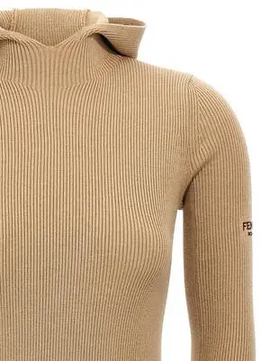 Fendi Hooded Dress - Cream