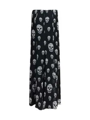Alexander McQueen Draped Long Skull Skirt