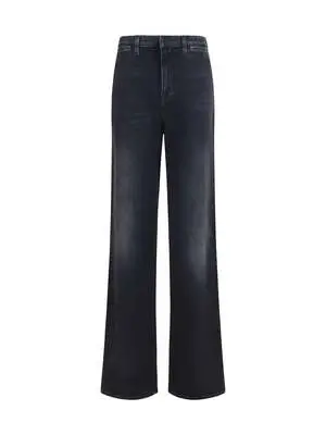 Gucci Stretch Cotton Jeans With Web Stripe