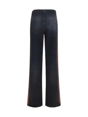 Gucci Stretch Cotton Jeans With Web Stripe