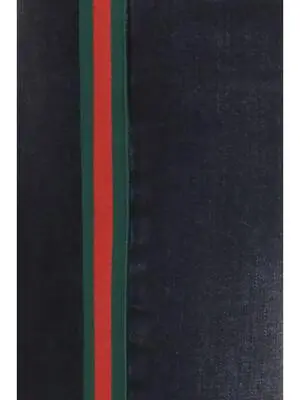 Gucci Stretch Cotton Jeans With Web Stripe