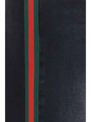 Gucci Stretch Cotton Jeans With Web Stripe - Black