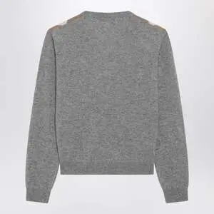 Prada Grey Cashmere Argyle Sweater