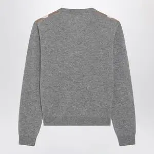 Prada Grey Cashmere Argyle Sweater - Gray