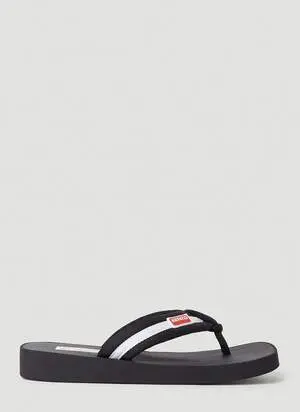 Kenzo Logo Patch Flip Flops - Black