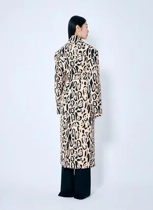 Sportmax Animal-print Trench Coat - Cream