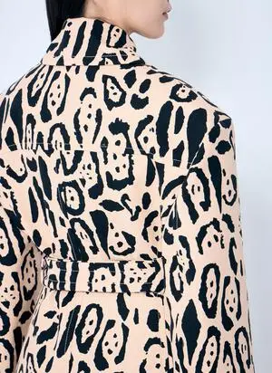 Sportmax Animal-print Trench Coat - Cream
