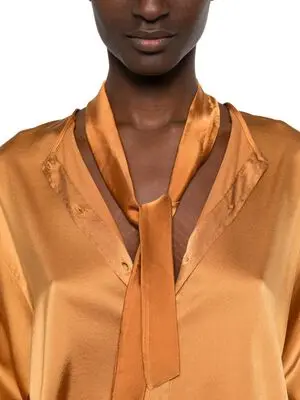 FORTE_FORTE Silk Bow-tie Shirt
