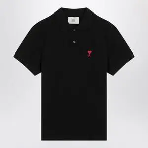 AMI Paris De Cå“ur Polo Shirt - Black